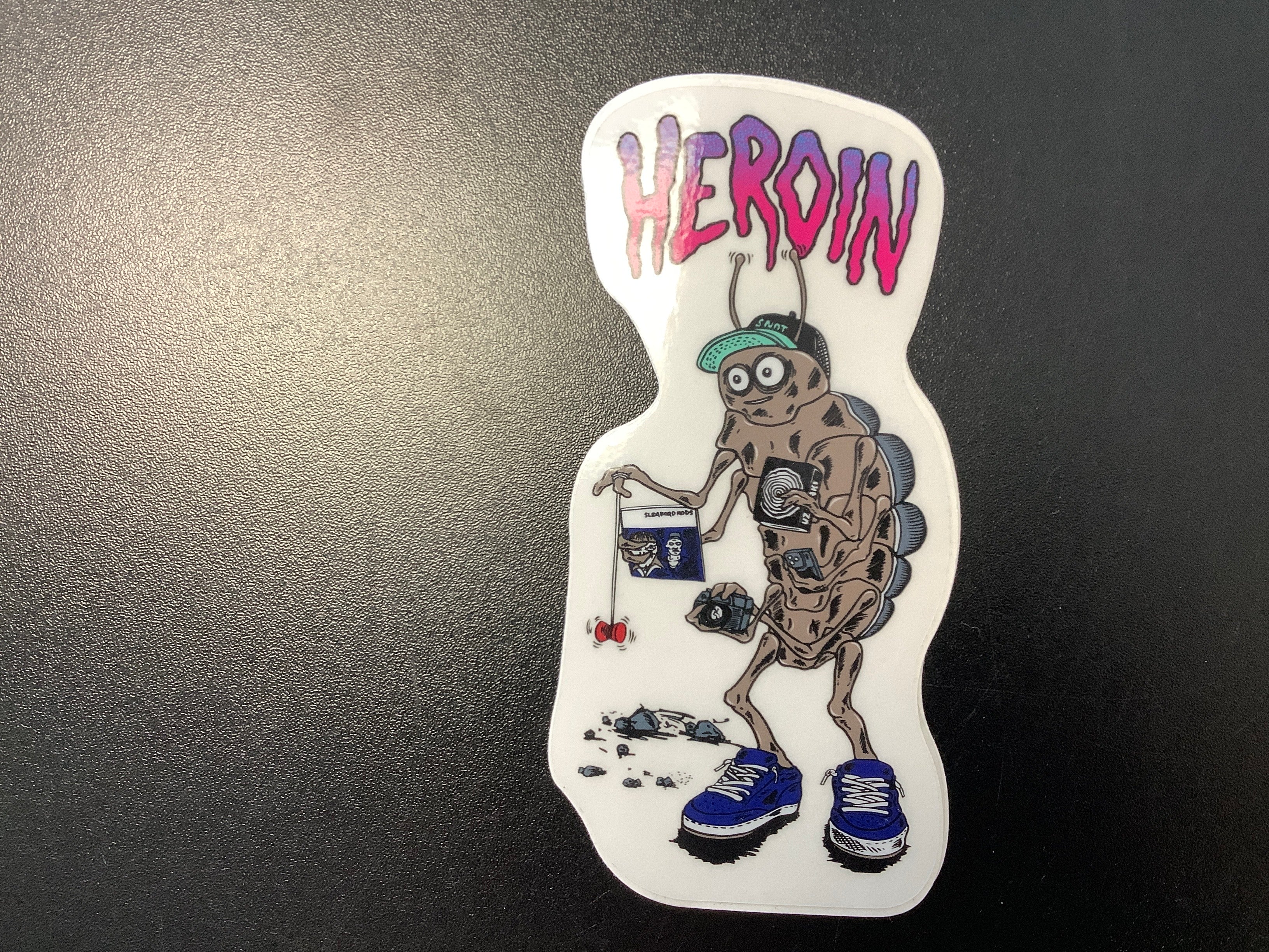 Heroin yo yo bug 6” sticker – Rowan Skate Center